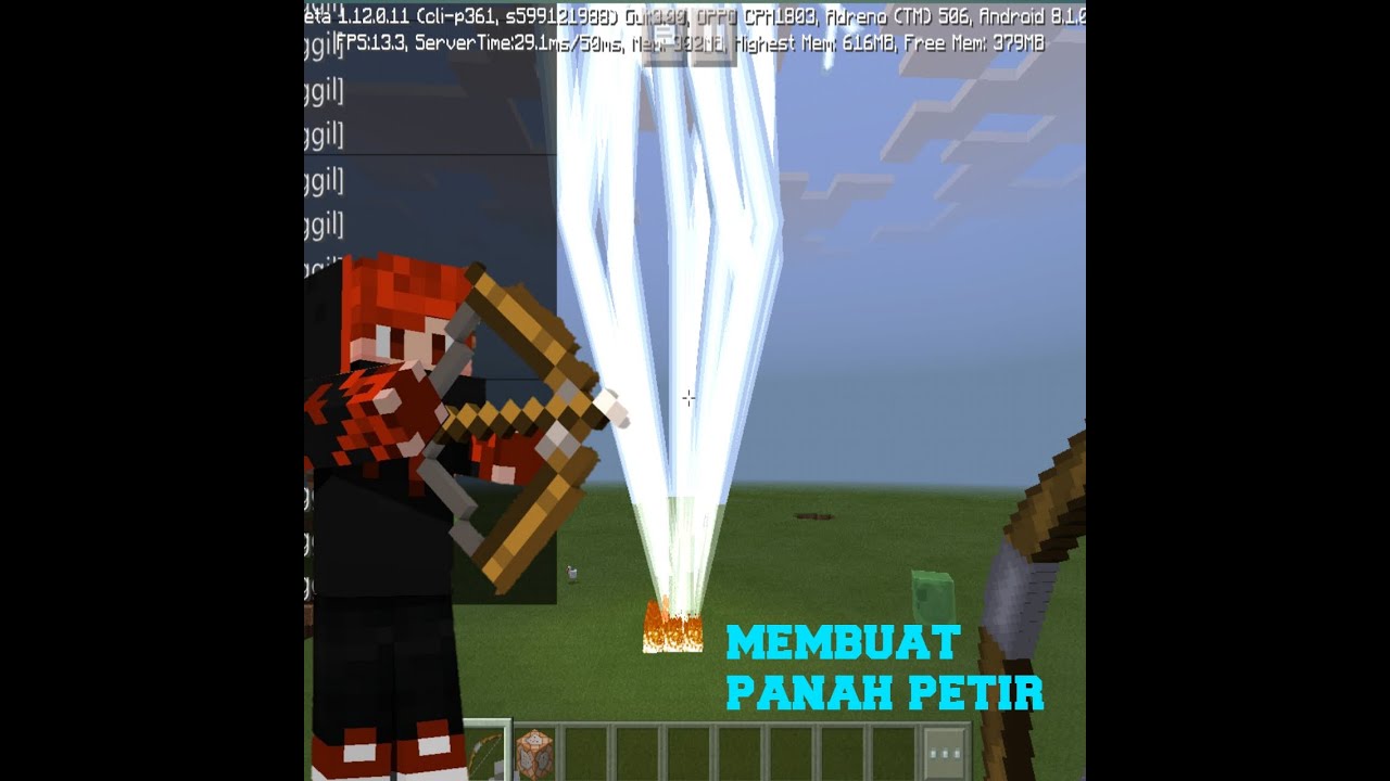 Tutorial cara membuat busur/panah petir di Minecraft NO modds - YouTube