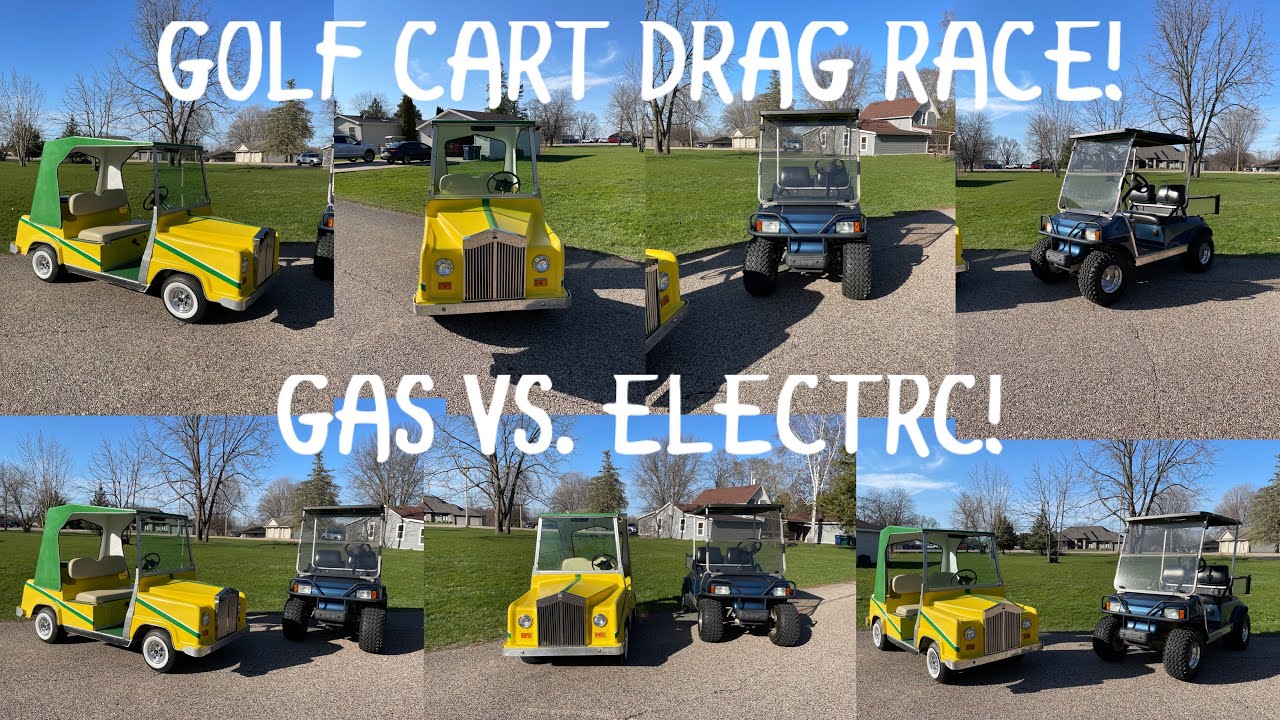 Golf Cart Drag Race! - 36V Electric VS. 4 Stroke Gas - YouTube