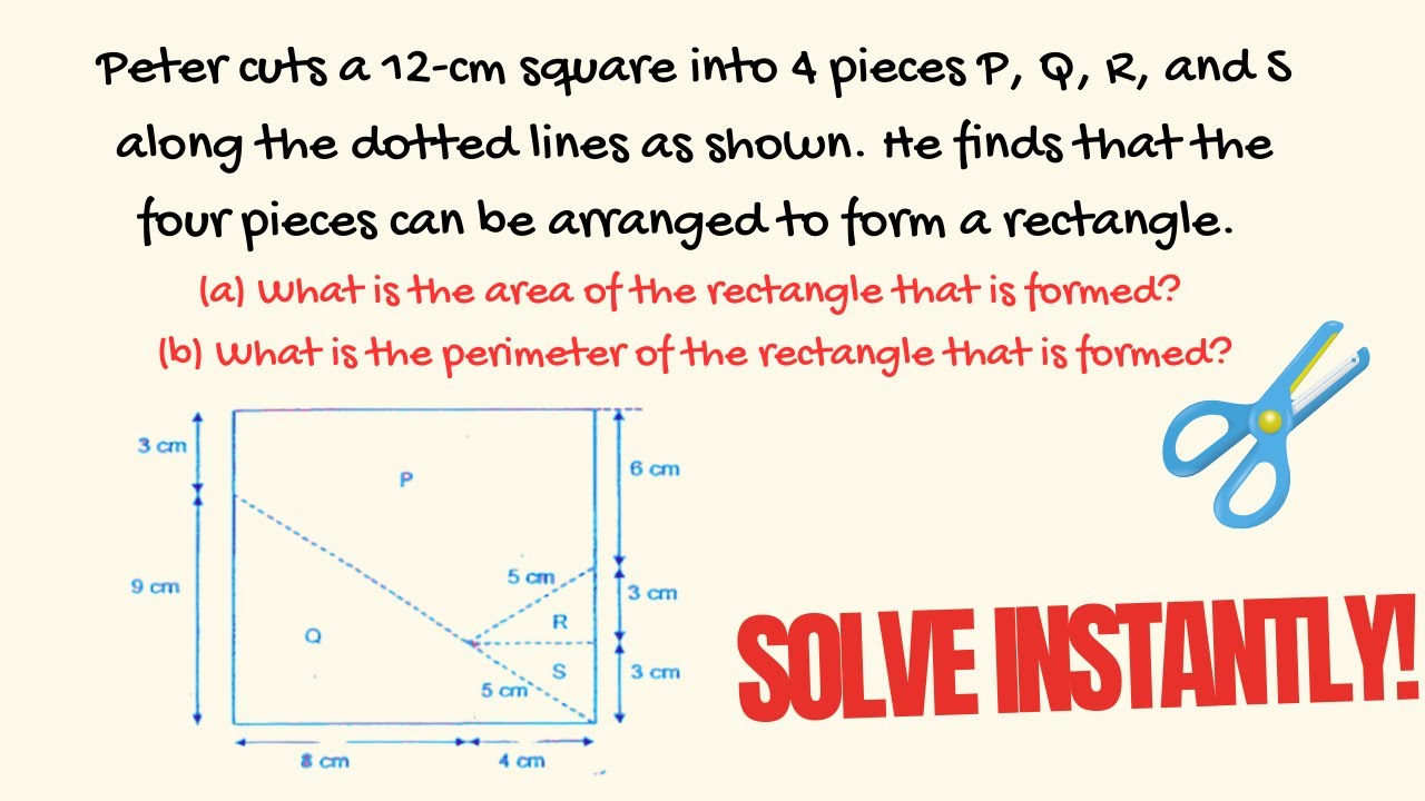 Instantly Solve: Rectangle Area & Perimeter from a 12-cm Square! ️📏 ...