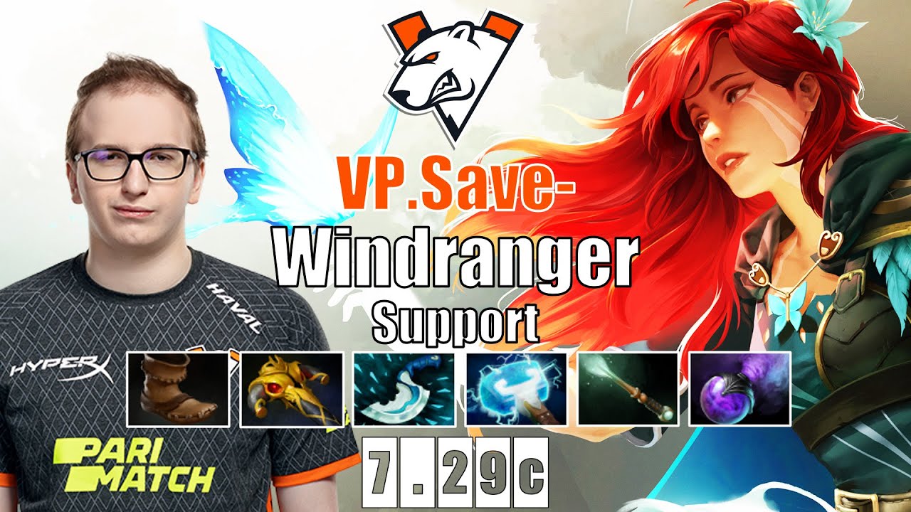 Windranger Support | VP.Save- | 14 KILLS WINDRANGER POS 4 TOO IMBA | 7.29c Gameplay Highlights ...