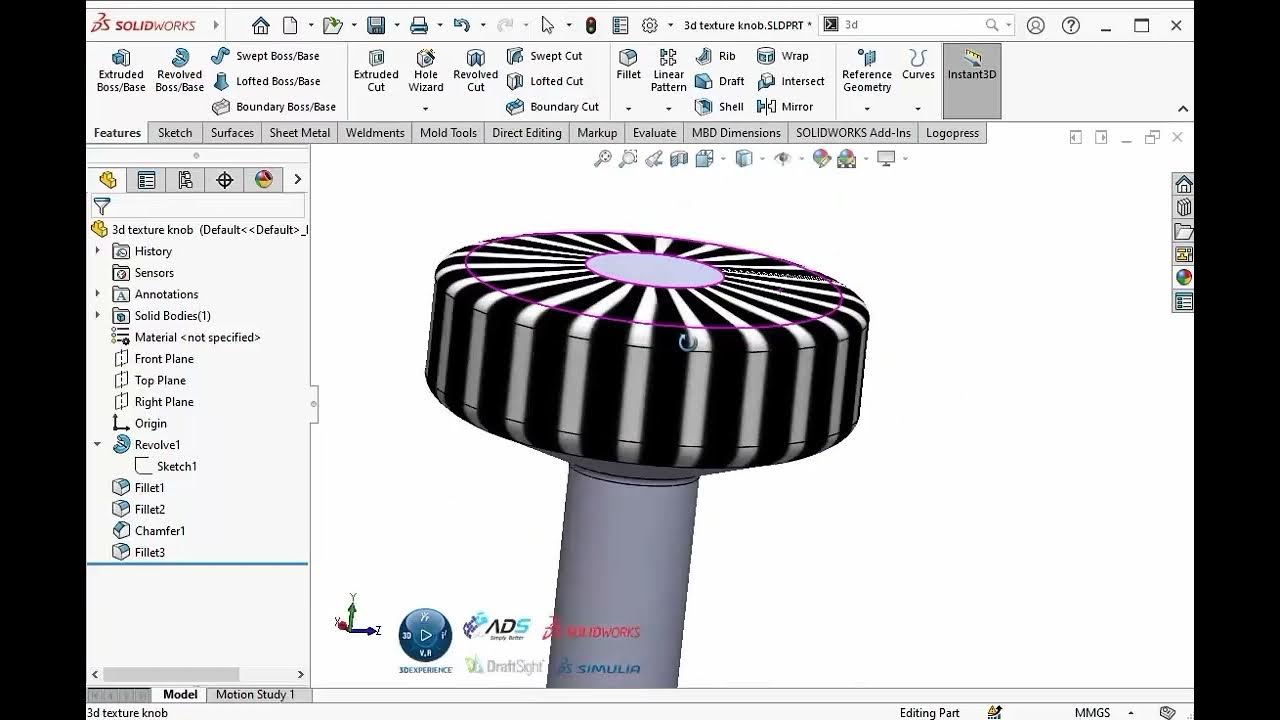 CARA PENGGUNAAN 3d TEXTURE - TUTORIAL SOLIDWORKS - YouTube