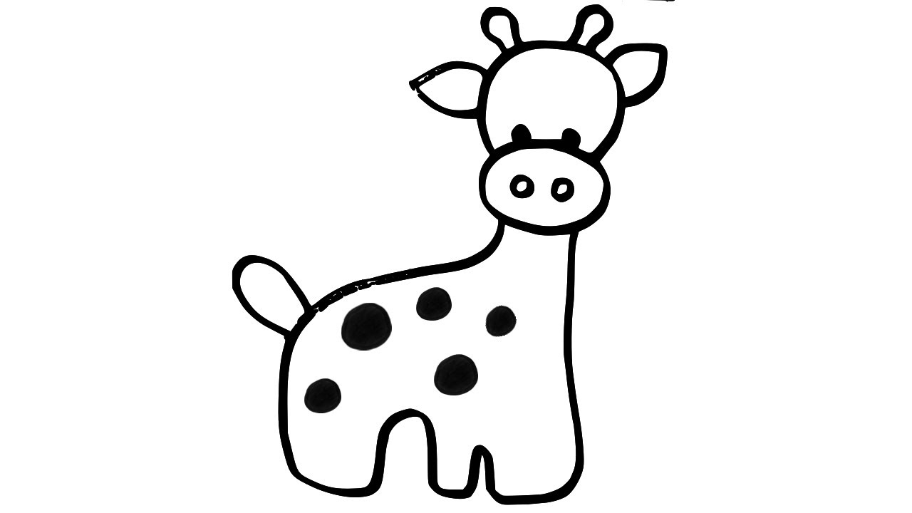 How to draw a giraffe ll easy giraffe drawing ll cute giraffe drawing ...