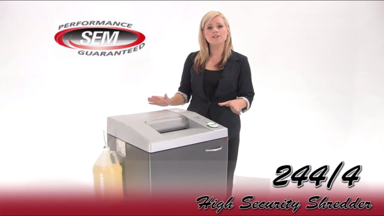 SEM Model 244 4 NSA Listed High Security Shredder - YouTube