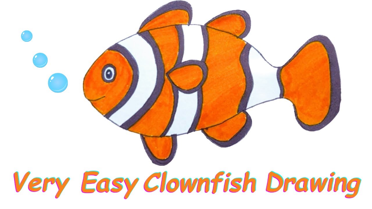 Clownfish drawing step by step | Easy Nemo drawing 🐠🪸🖍️ #findingnemo # ...
