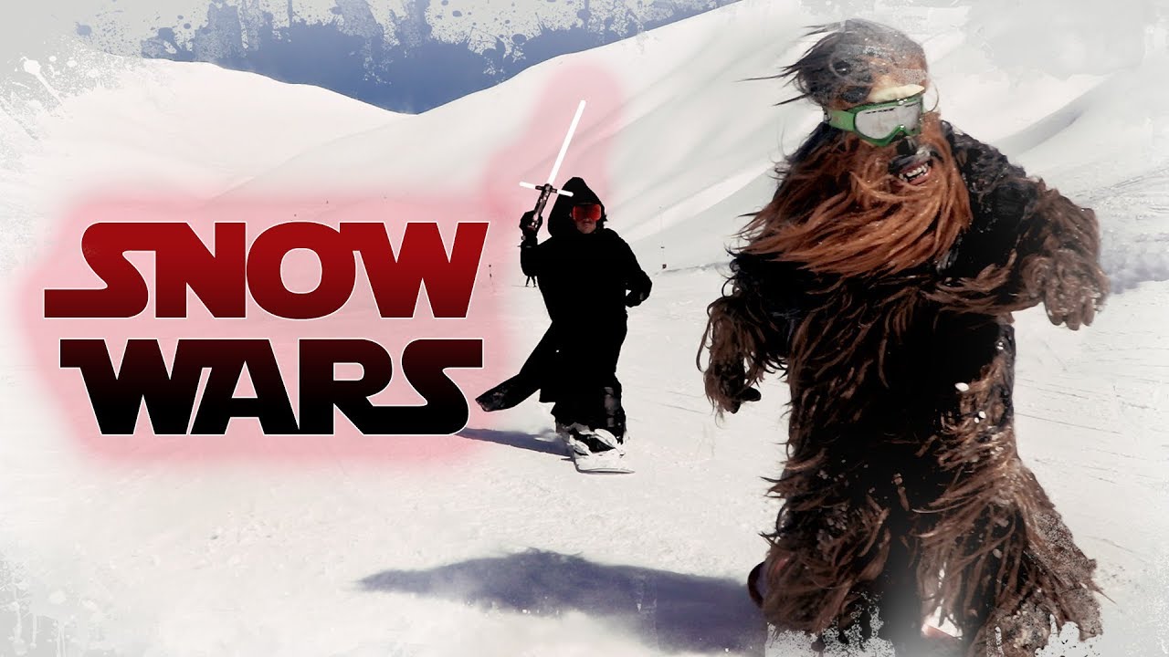 Snow Wars - Chewbacca vs Kylo Ren on Snowboard - YouTube