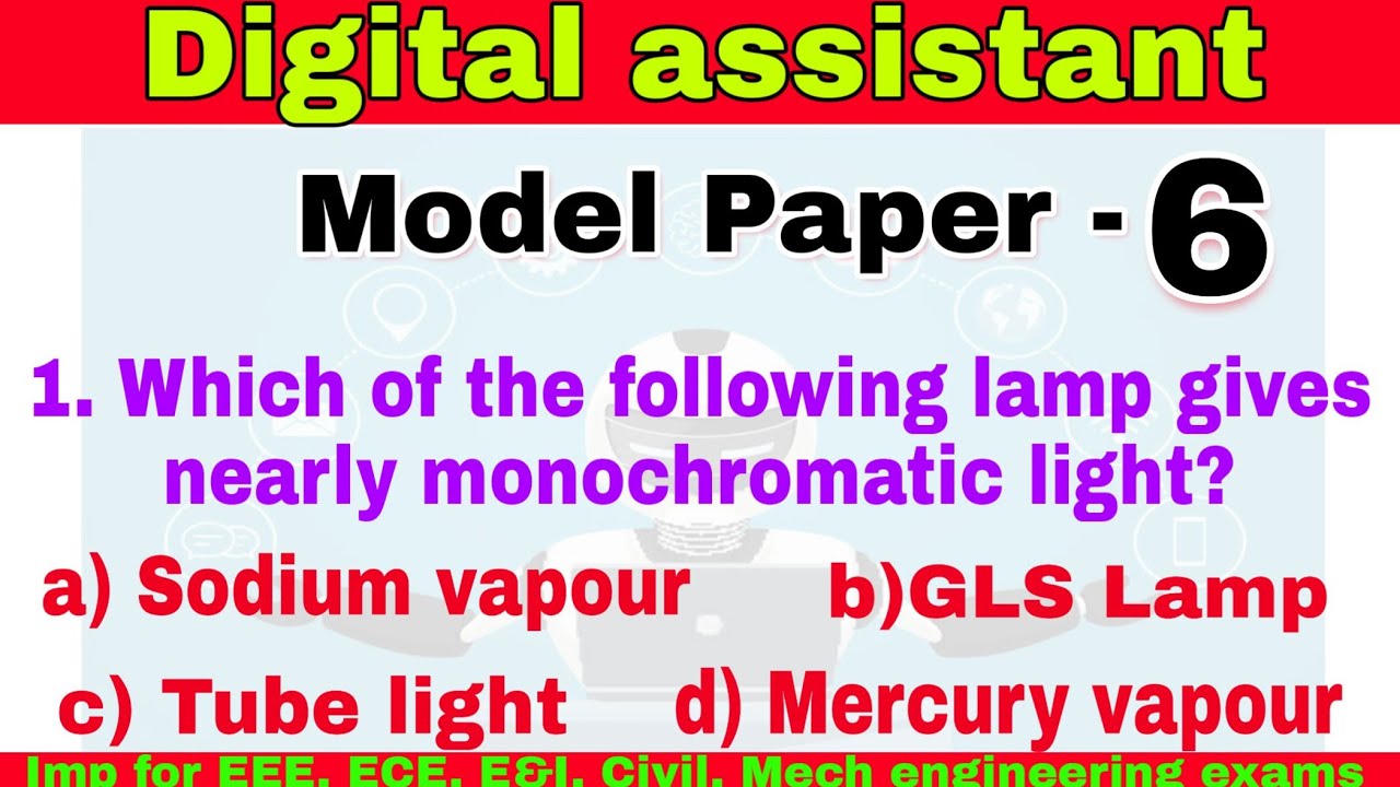 Digital assistant || model paper - 6 || important for engineering exams ...
