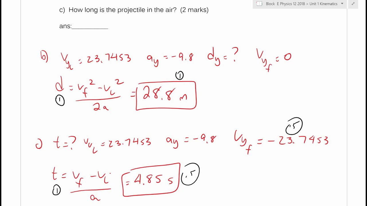 Physics 12 Answers to Unit 1 Quiz 2 - YouTube