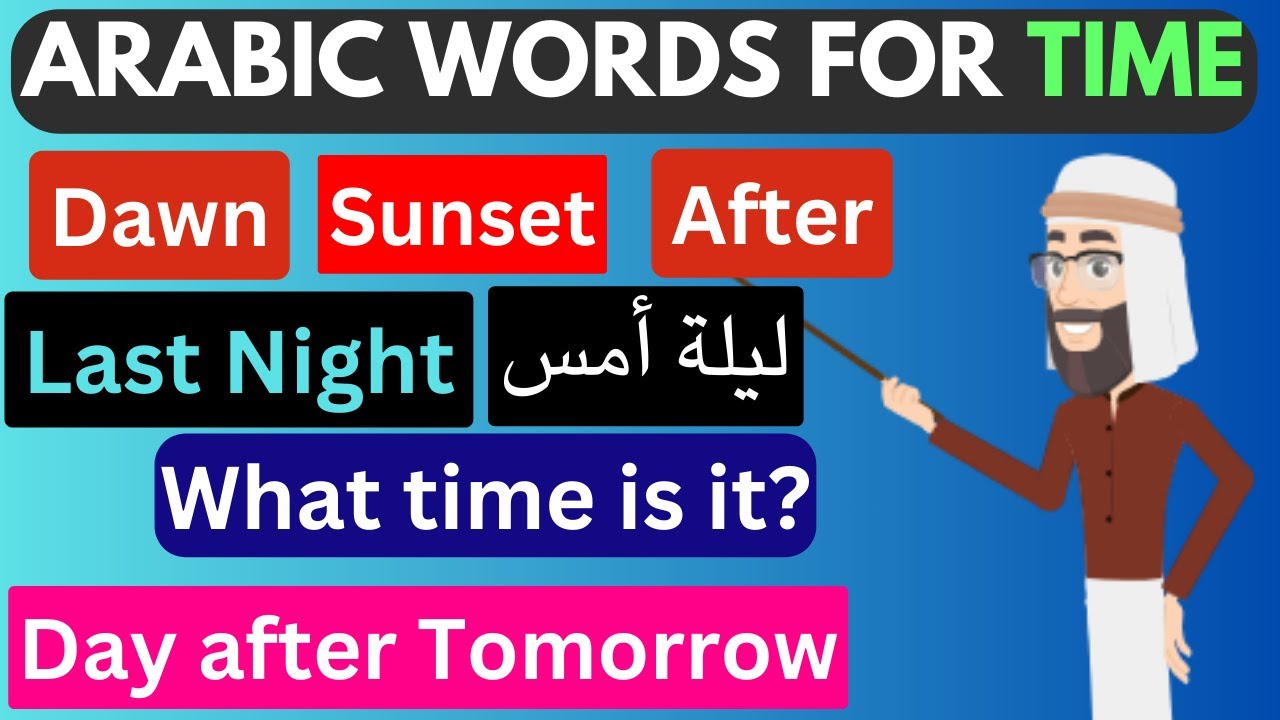 Learn common arabic vocabulary about time | Arabic Learners Online ...