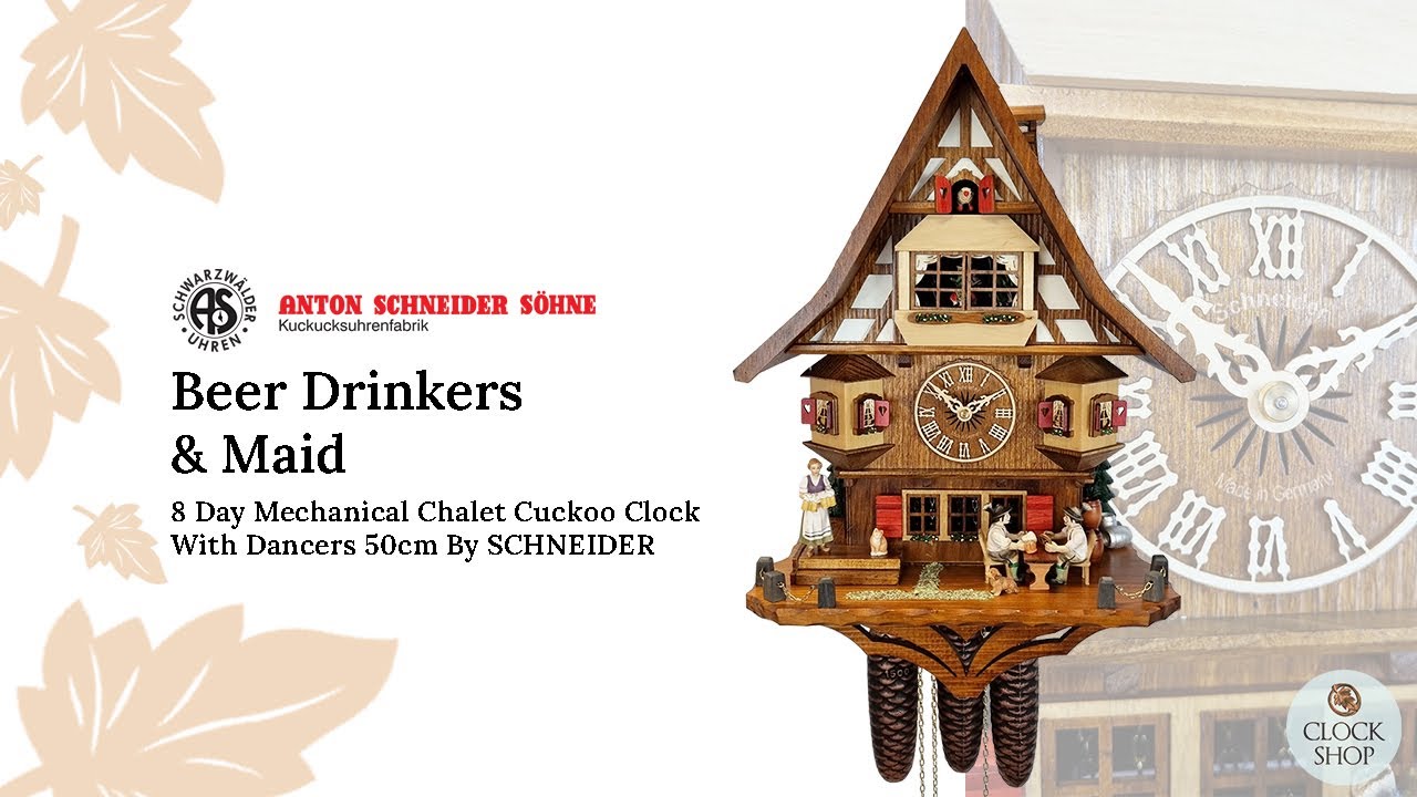 Beer Drinkers & Maid 8 Day Mechanical Chalet Cuckoo Clock With Dancers ...