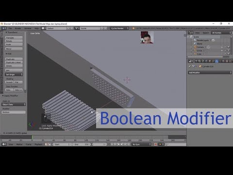 Tutorial Blender Pemula 9/17 | Modifier Boolean untuk menambah detail model laptop 3D - YouTube