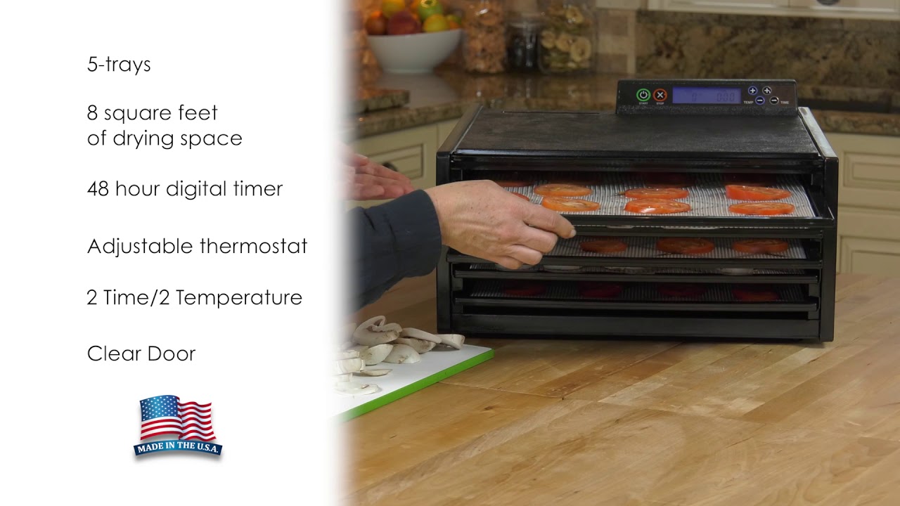 3548CDB Digital 5-Tray 48-Hour Timer Dehydrator - YouTube