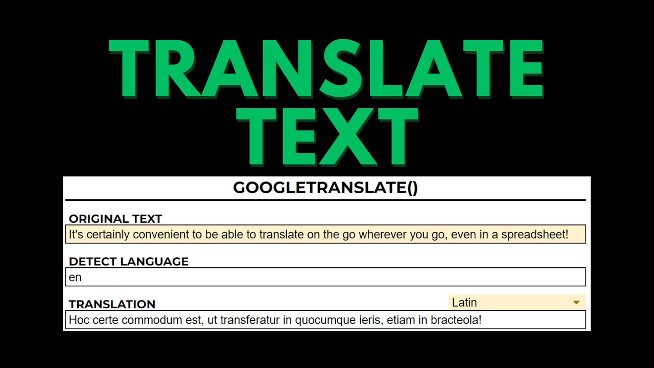 How to Translate Text in Google Sheets Instantly! - YouTube