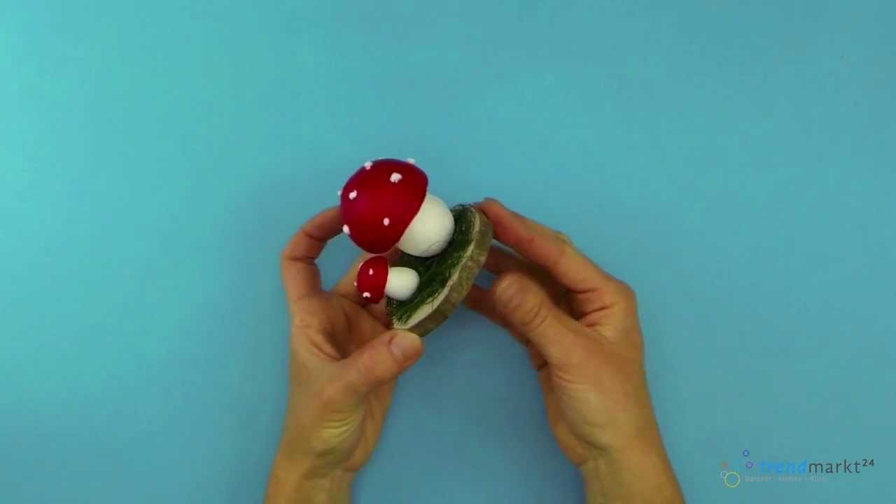 Basteln mit Watte - Pilze als Tischdeko - YouTube