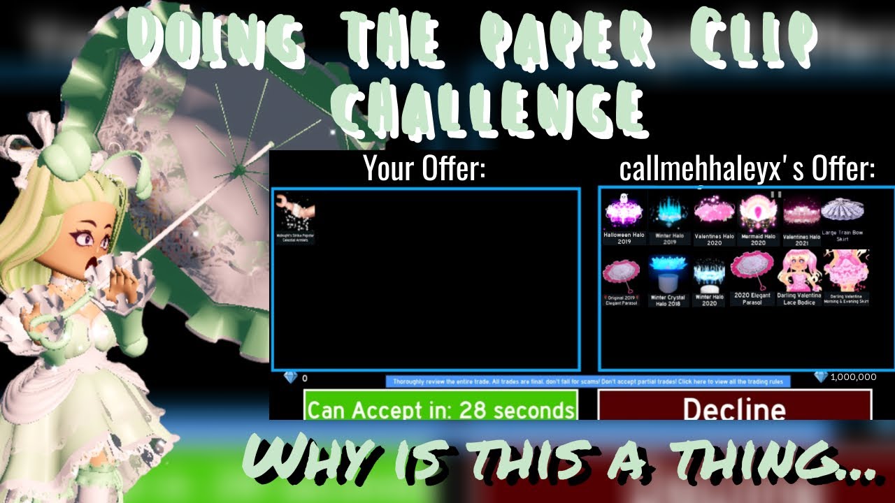 DOING THE PAPER CLIP CHALLENGE IN ROYALE HIGH//Royale High - YouTube