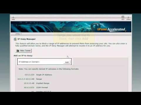 Tutorial: How to use the IP Deny Manager in cPanel | LayerOnline Web Hosting - YouTube