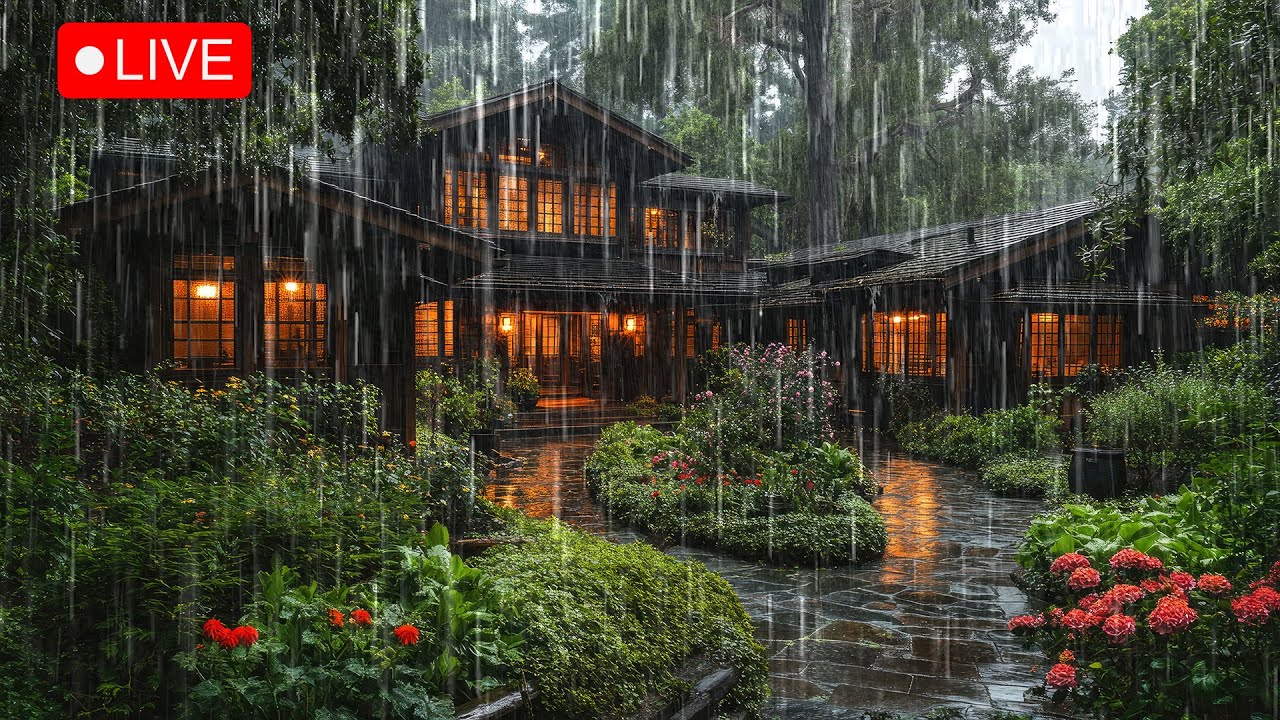 Enjoy The Rain Atmosphere of Beautiful Japanese Zen Garden 🌧️ Rain ...