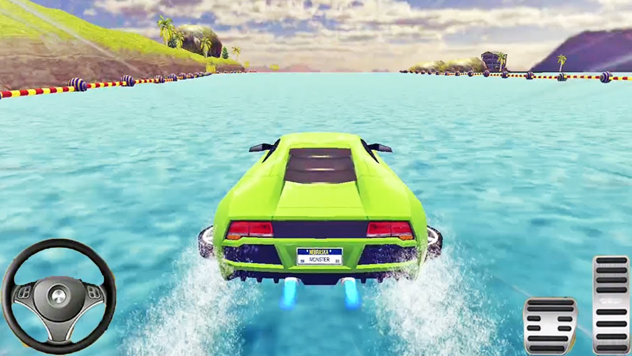 Green Racing Car Water Surfing Driving Game - Car Game - Games 3D ...