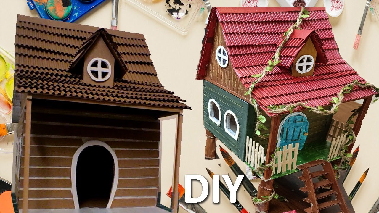 TREE HOUSE II DIY CARDBOARD HOUSE II DIORAMA II MINIATURE HOUSE MODEL ...