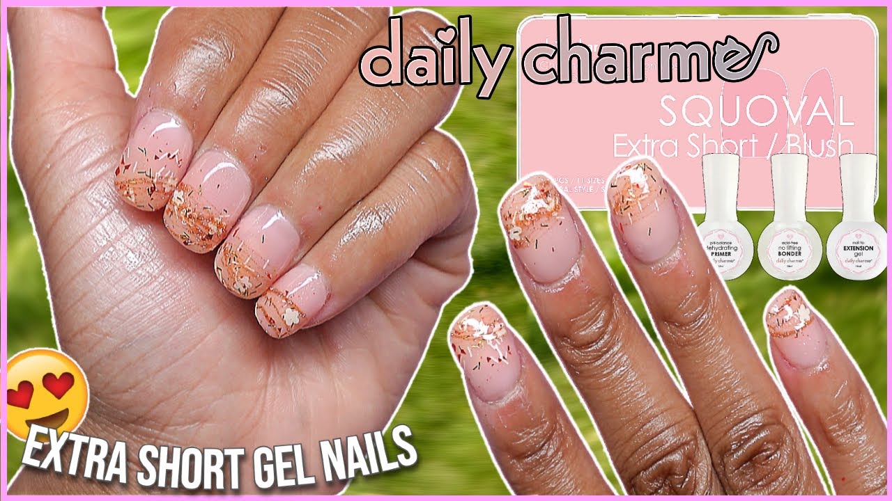 DAILY CHARM 3 STEP GEL NAIL EXTENSIONS | HOW TO APPLY EXTRA SHORT SOFT ...