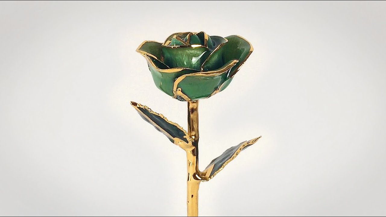 Infinity Rose – Light Green Rose Dipped in Real Gold - YouTube