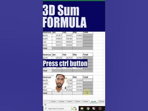 3D Sum Formula In MS Excel | #excel #dataentry | #exceltips #microsoft | ms #dataentryjobs - YouTube