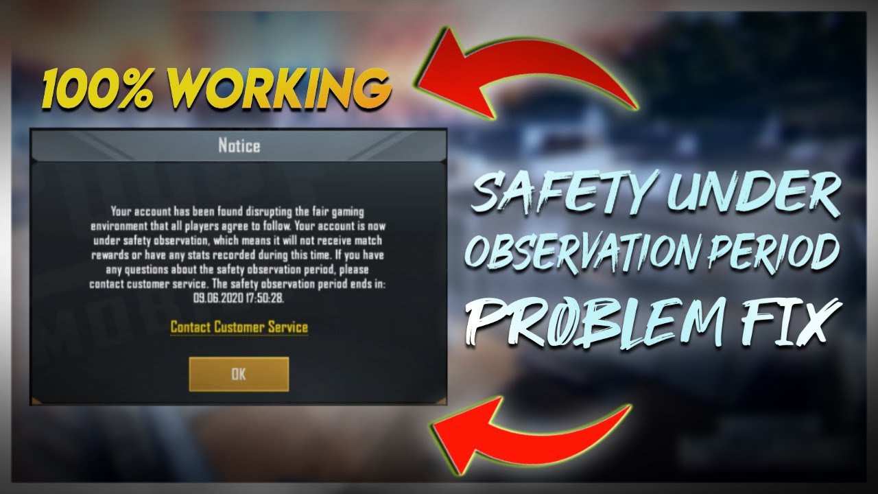 FIX SAFETY UNDER OBSERVATION PERIOD 100% WORKING | PUBG MOBILE | NINJA ...