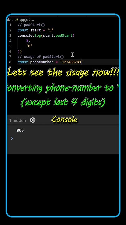 padStart() in JS | JS Interesting parts #javascript #interviewprep #javascripttutorial - YouTube