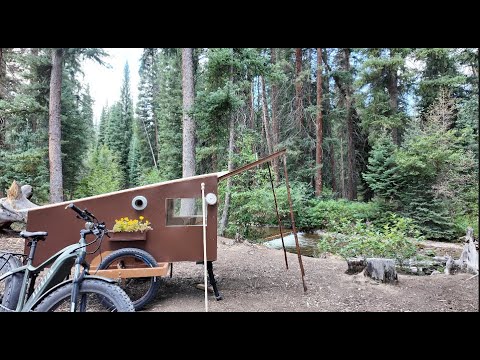 Camping by the river in a bike cabin with my dog - YouTube
