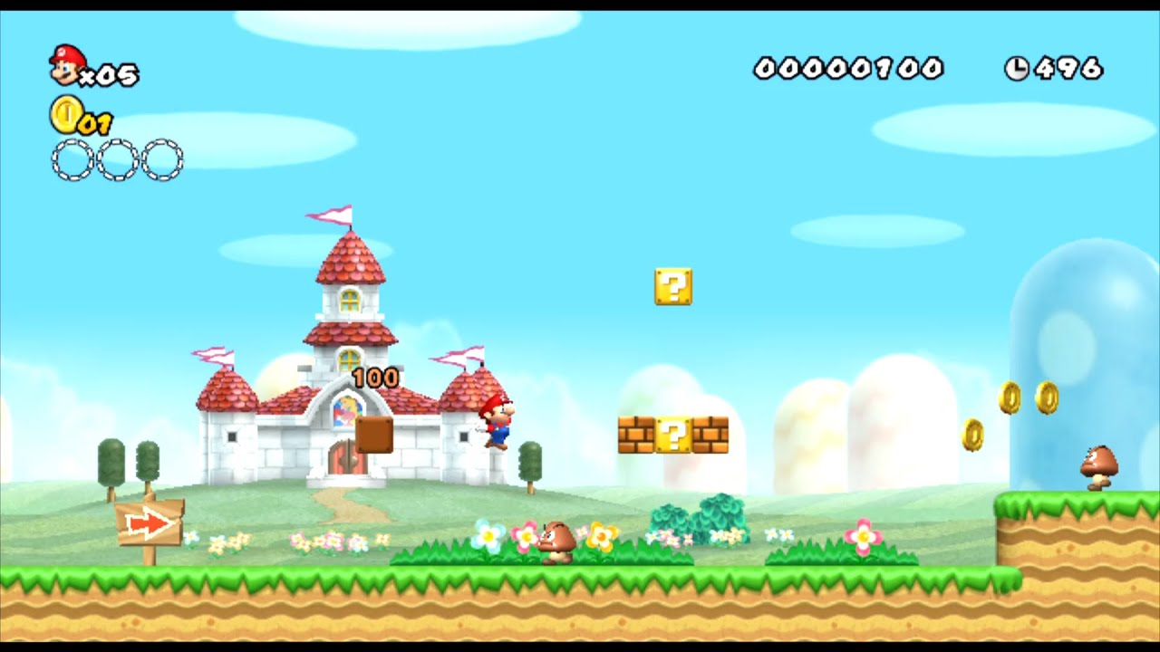 World 1-1 || New Super Mario Bros. Wii - YouTube