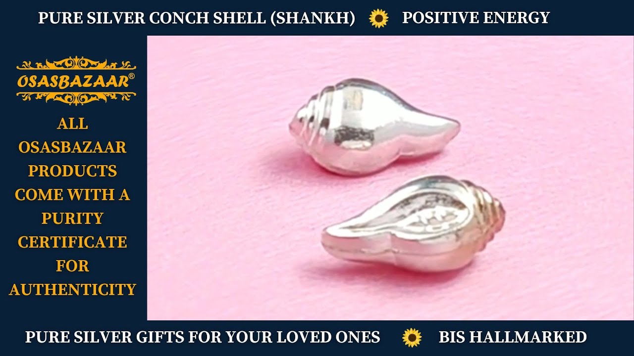 Osasbazaar Pure Silver Conch Shell Shankh, puja ritual, Temple mandir ...