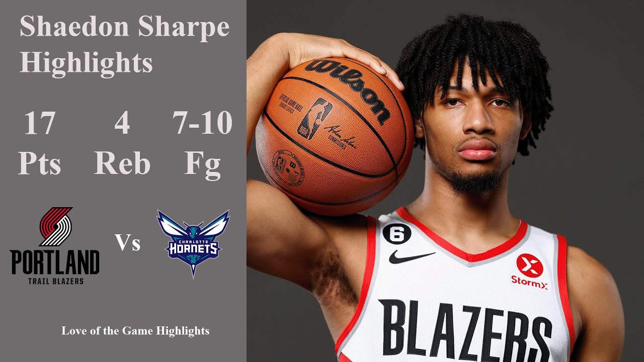 Shaedon Sharpe 17 Points Full Highlights vs Hornets | 2022-23 NBA ...