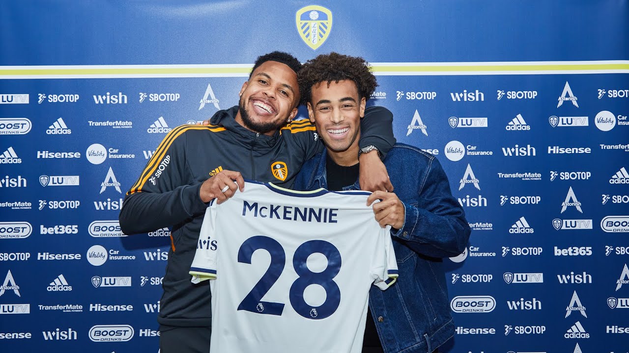 TYLER ADAMS INTERVIEWS WESTON MCKENNIE! 😂 LEEDS UNITED FIRST INTERVIEW ...