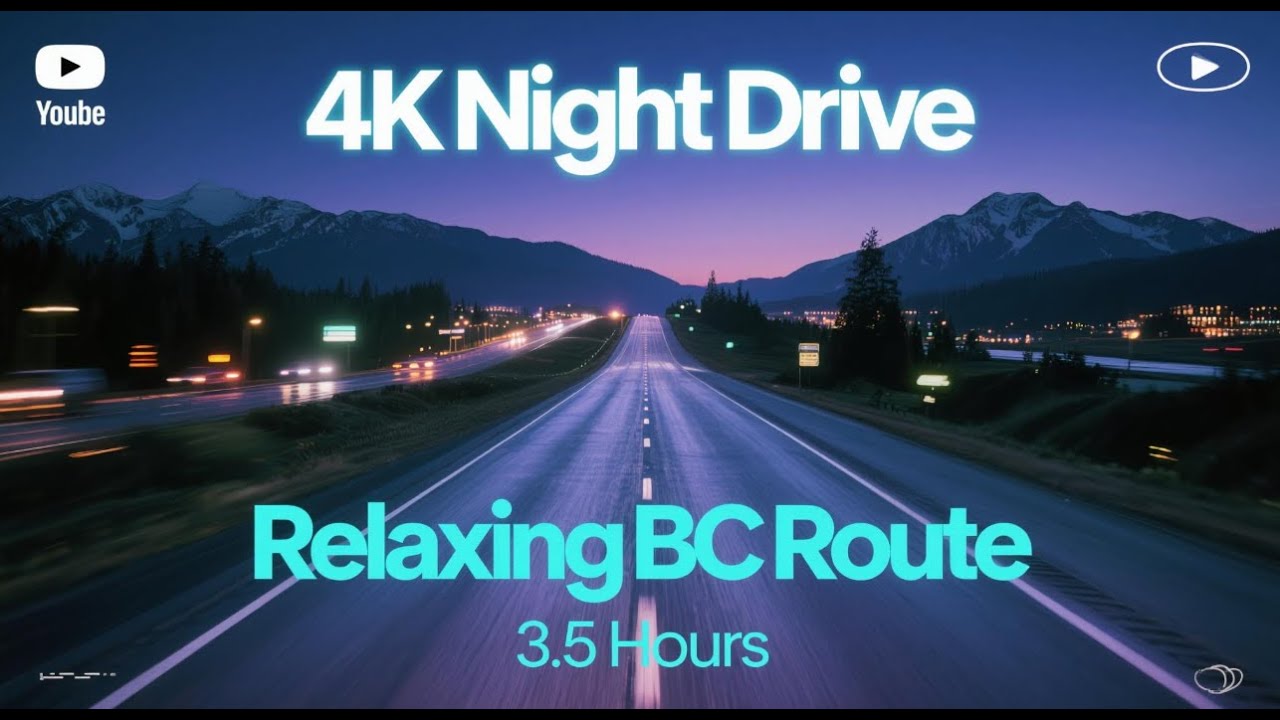 4K Night Drive Vancouver – 3.5H Relaxing Sleep & Study Music - YouTube