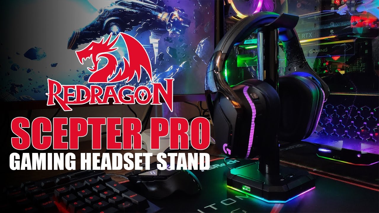 Redragon Scepter Pro gaming headset stand, Unboxing y review | Español ...