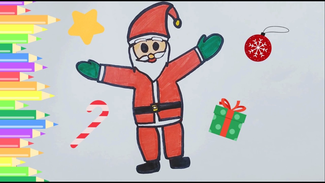 Fun & Easy Santa Claus Drawing Tutorial for Kids! 🎅 - YouTube