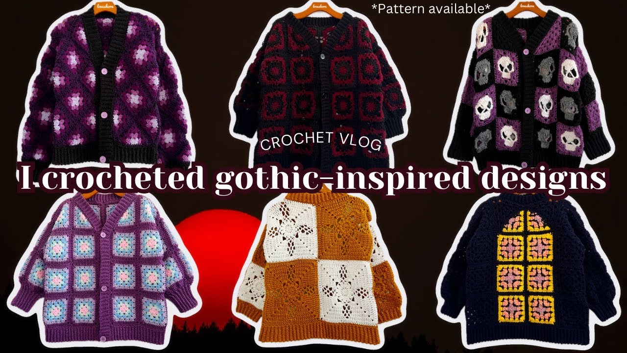 I crocheted gothic-inspired designs | Crochet Collection Vlog 02 - YouTube