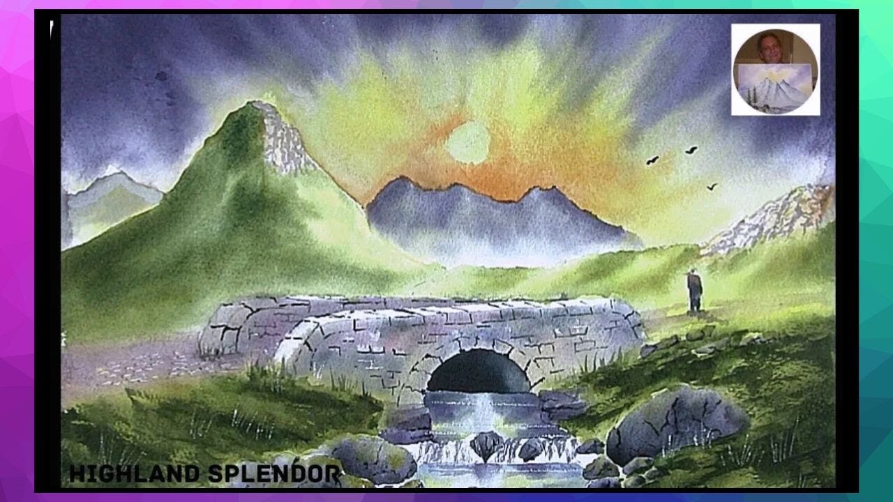 HOW TO PAINT A STONE BRIDGE,SKY,RIVER AND ROCKS IN WATERCOLOR ...