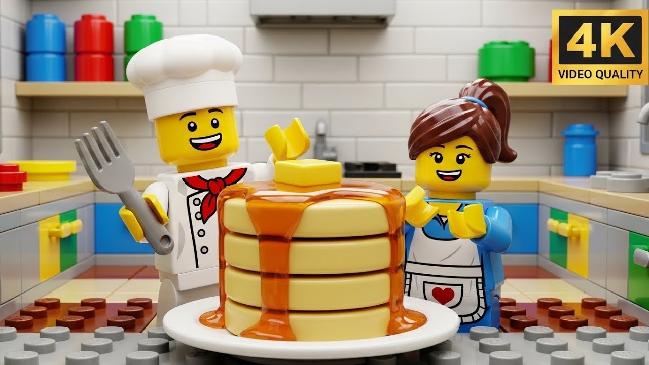 Viral LEGO Fluffy Pancakes Recipe - Stop Motion 🥞🍯 - YouTube