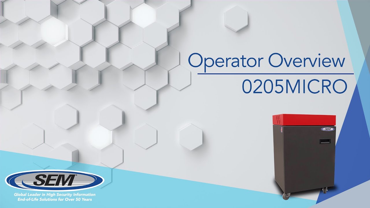 SEM Model 0205MICRO Operator Overview - YouTube