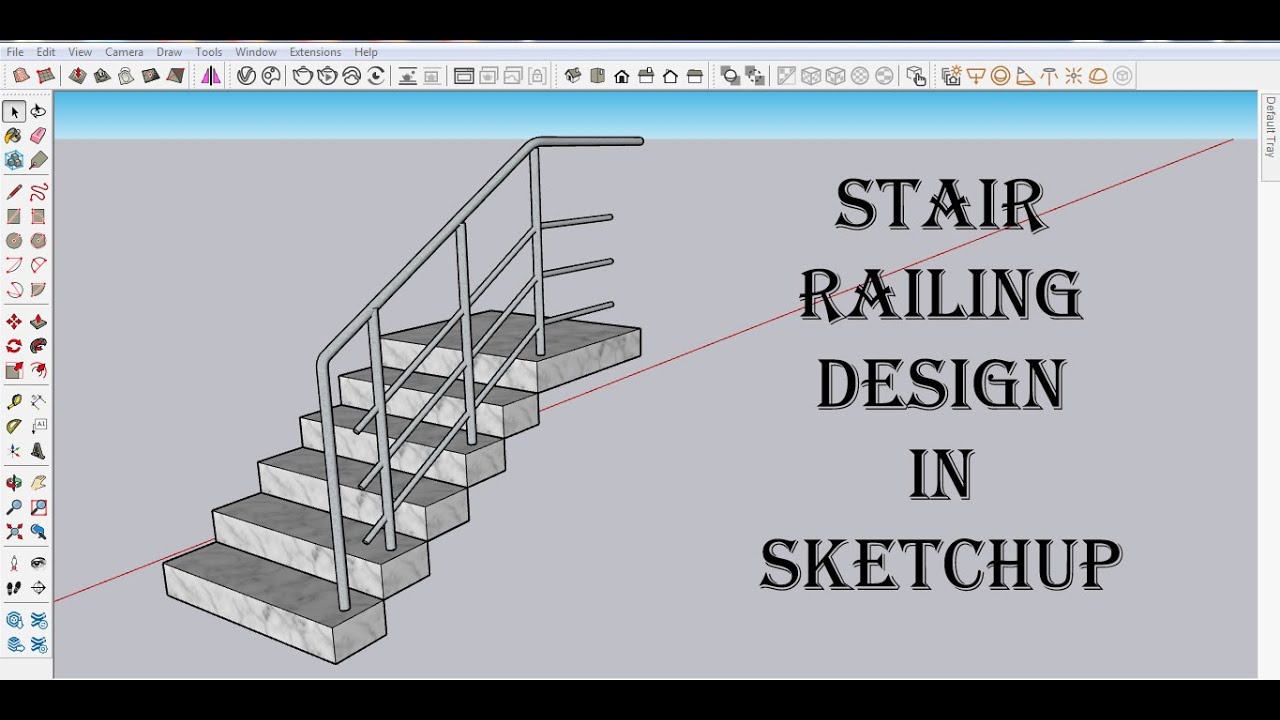 Stair Railing Design in SketchUp #sketchup - YouTube