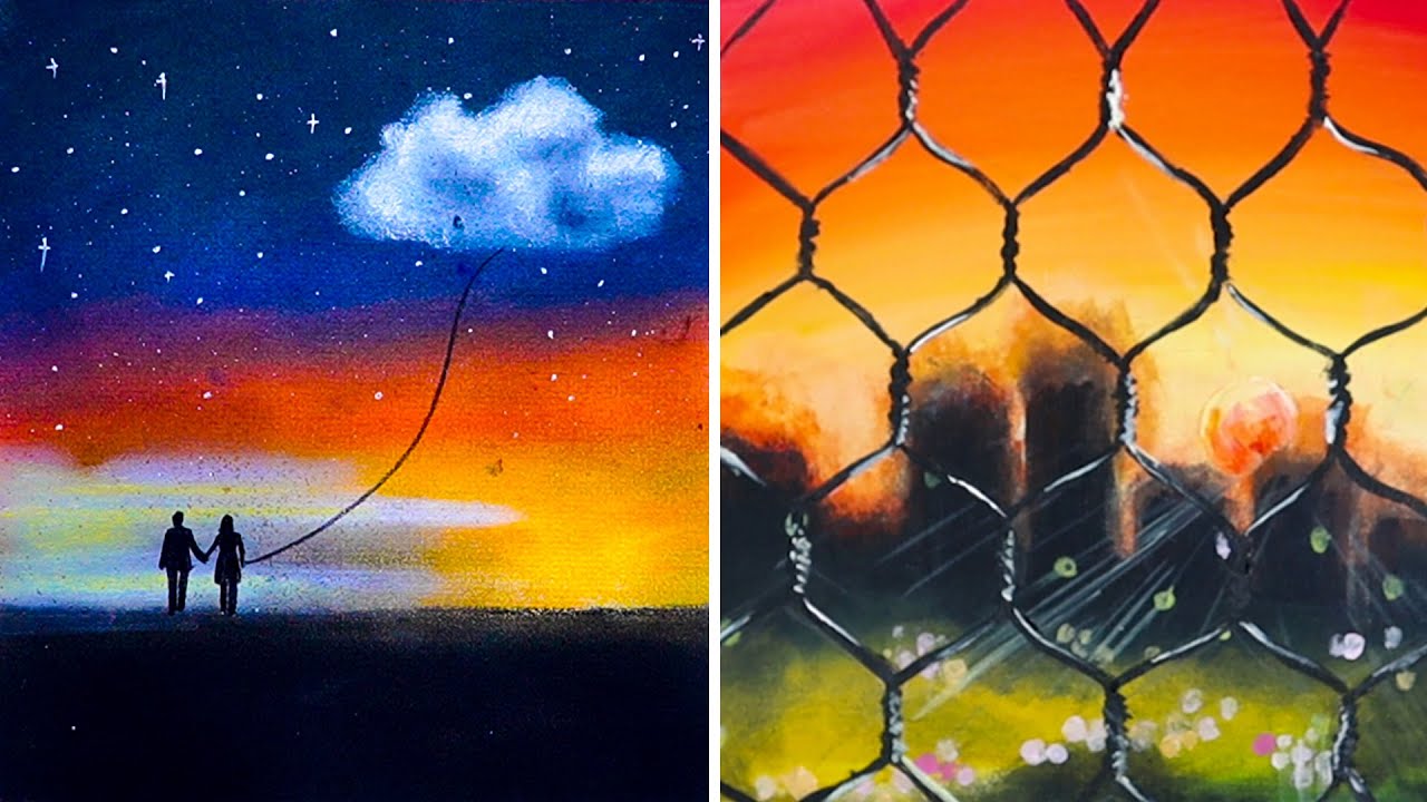 9 Awesome Yet Easy Drawing And Painting For Beginners - YouTube