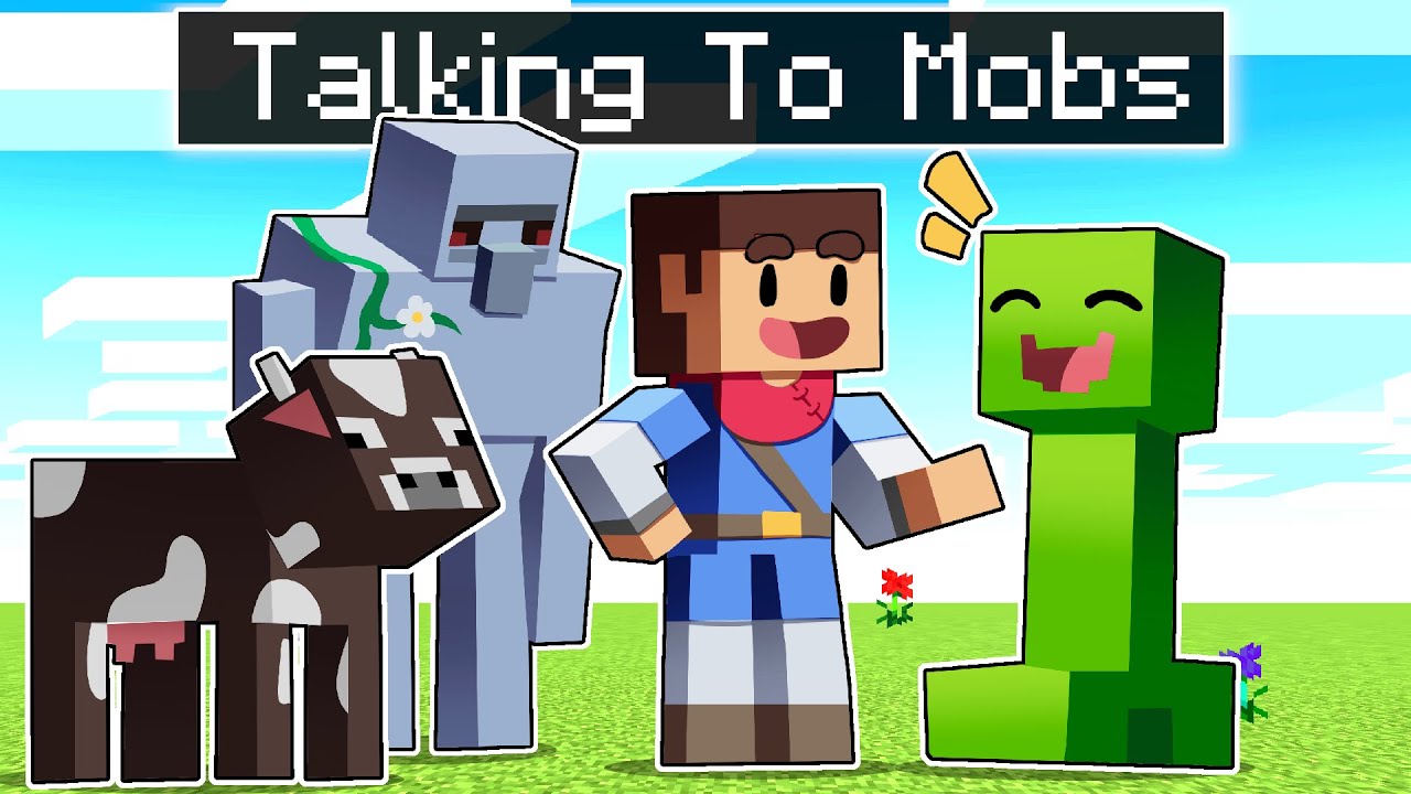 Minecraft But I Can Talk To Mobs! - YouTube