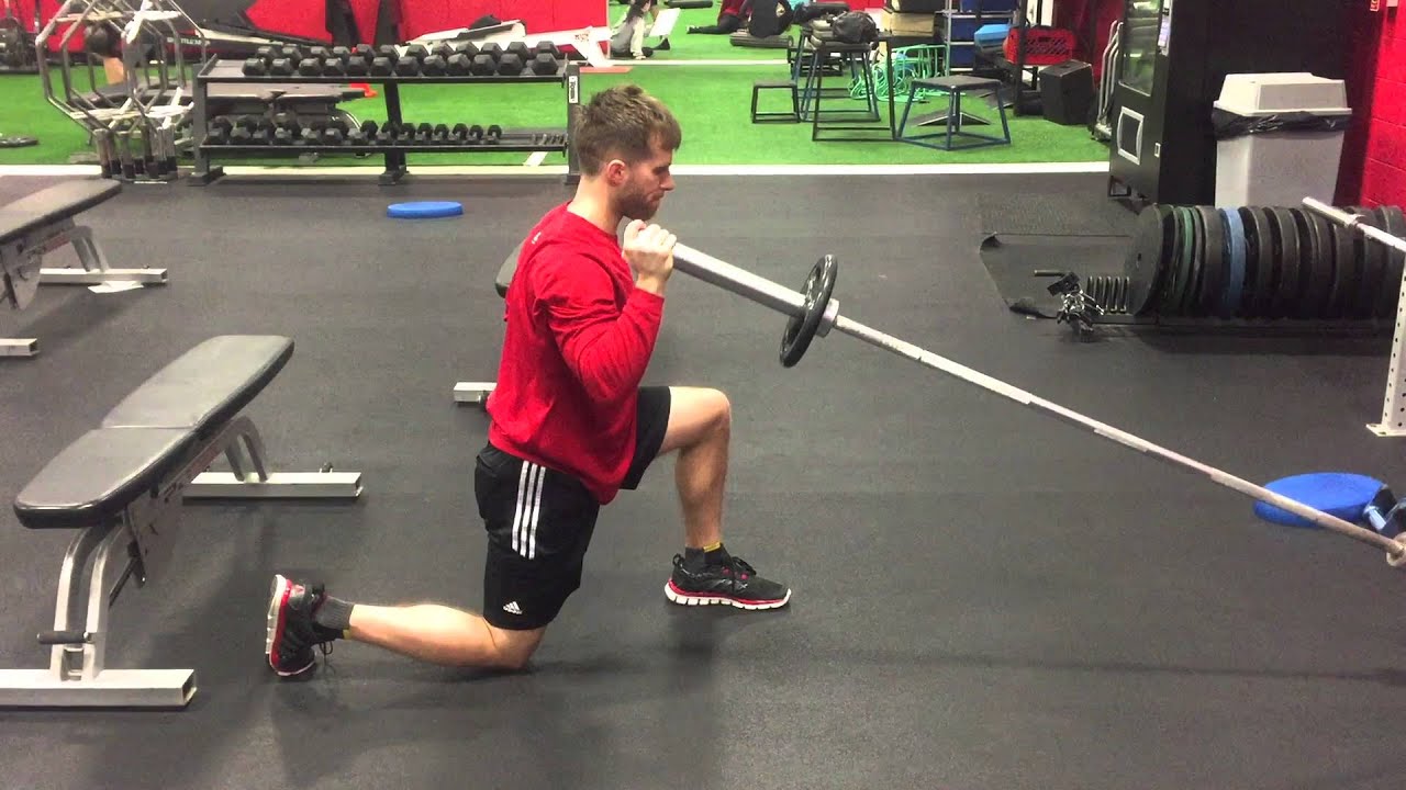 1/2 Kneeling Landmine Press - YouTube