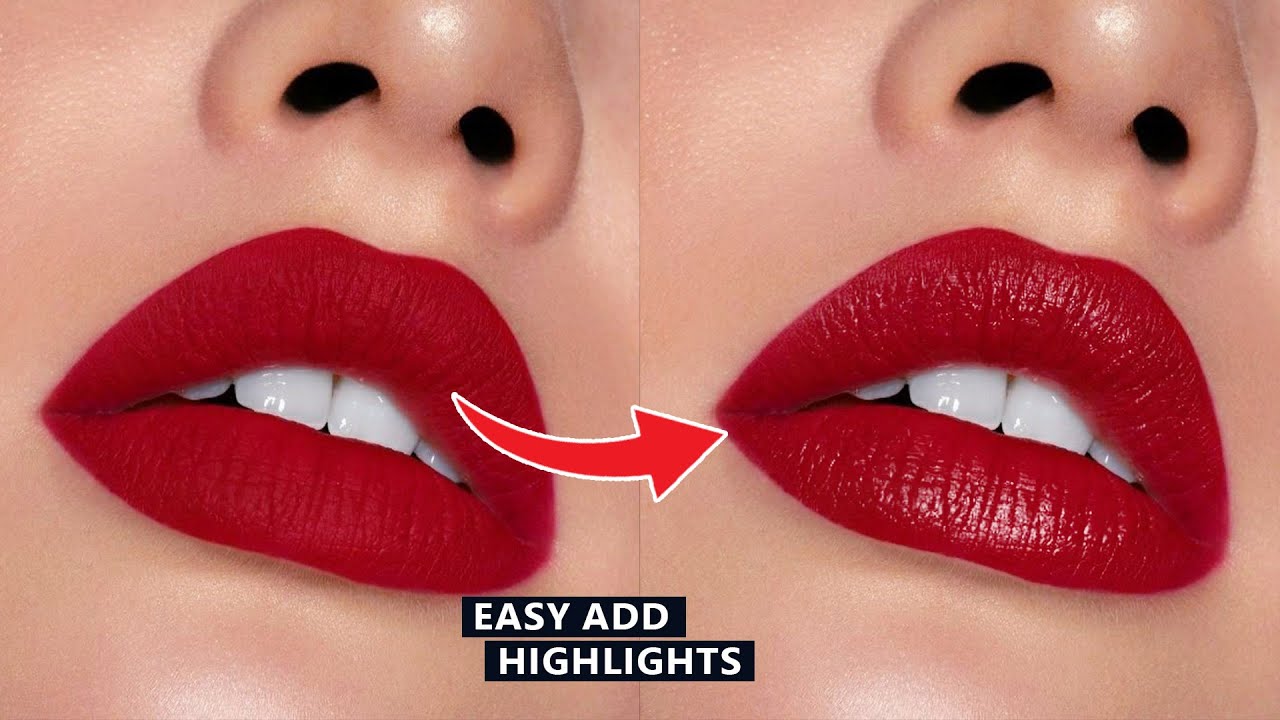 Photo editing hack Photoshop tips and tricks Add highlights on lips ...
