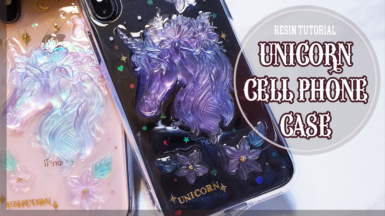 ENG)ResinDIY🦄홀로그램 유니콘 핸드폰 케이스💫Hologram unicorn cell phone case watch me ...
