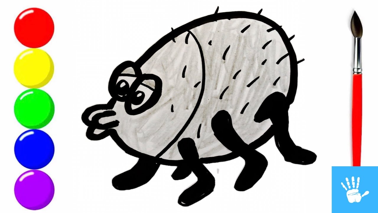 How To Draw a Cute Flea for Kids | Bolalar uchun burga rasm chizish ...