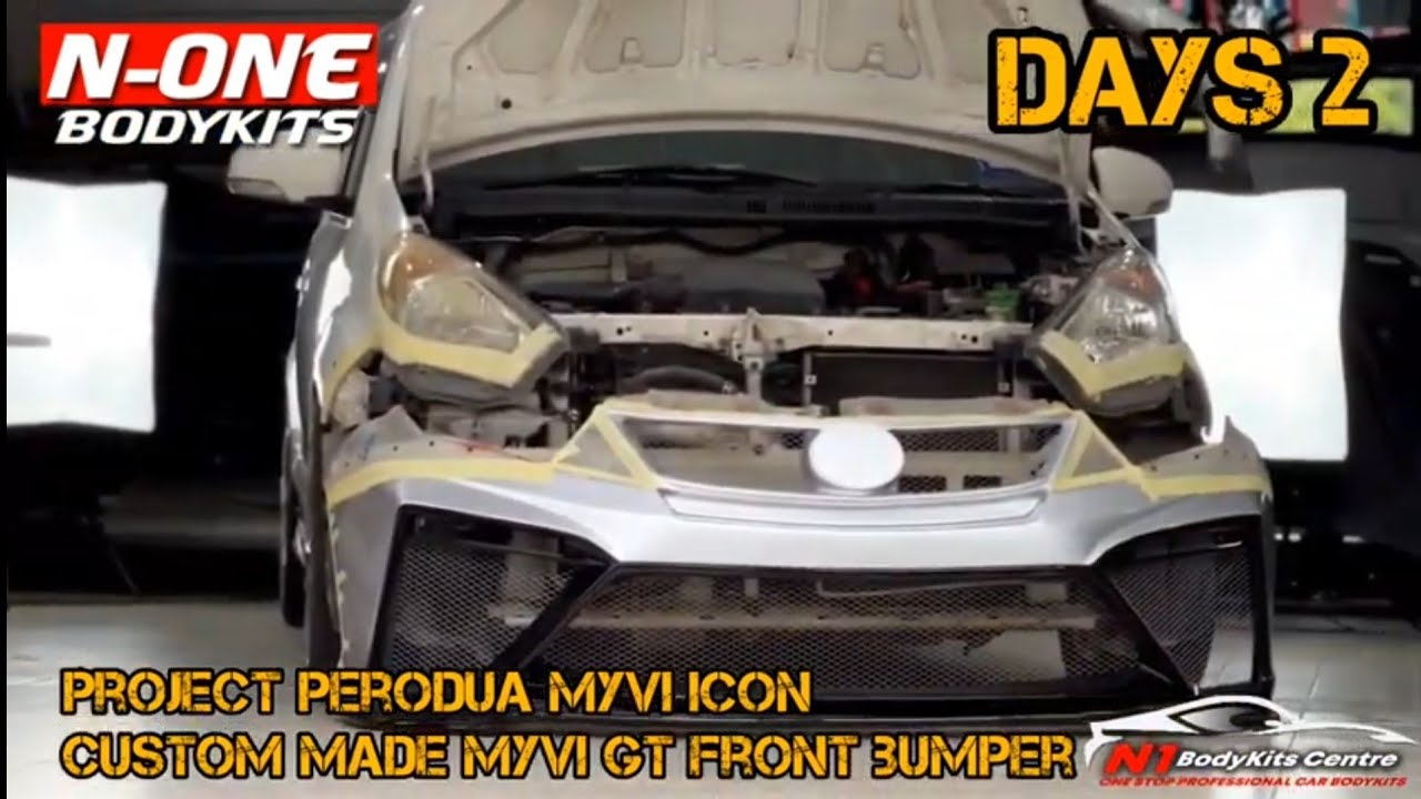 Days 2 project myvi icon custom made myvi GT front bumper. - YouTube