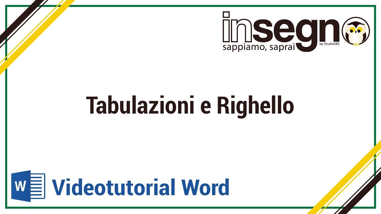 Word: tabulazioni e righello - YouTube
