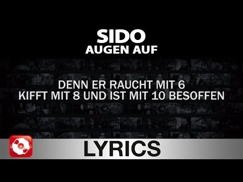 SIDO - AUGEN AUF AGGROTV LYRICS KARAOKE (OFFICIAL VERSION)