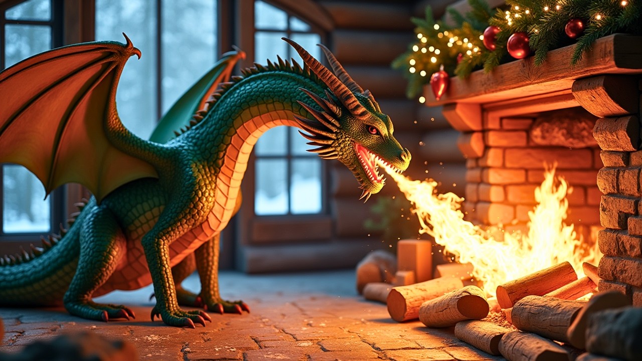 Magical Yule Log with Mythical Creatures | Unicorns, Dragons & More ...